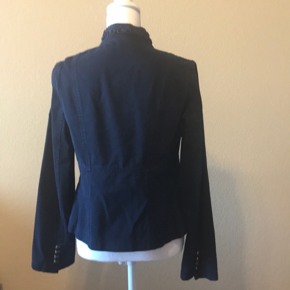 J. Crew | Jackets & Coats | J Crew Dark Blue Emperor Collar Canvas ...